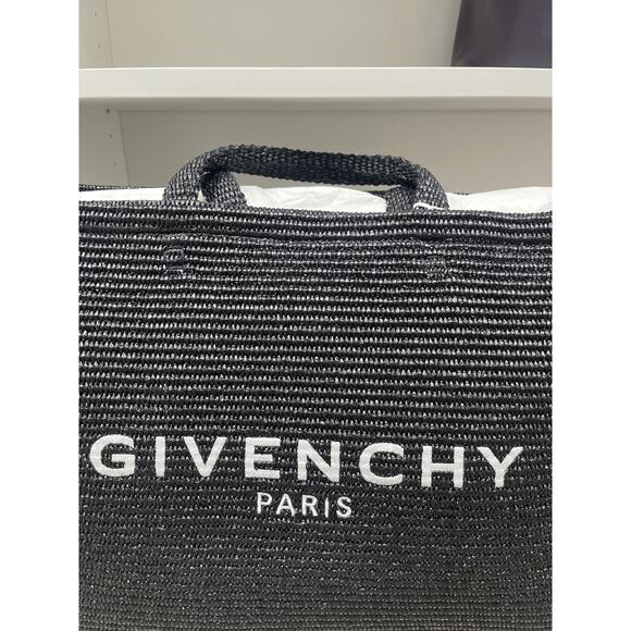 Givenchy | Bags | Givenchy Paris Black Woven Raffia Large Tote Bag ...